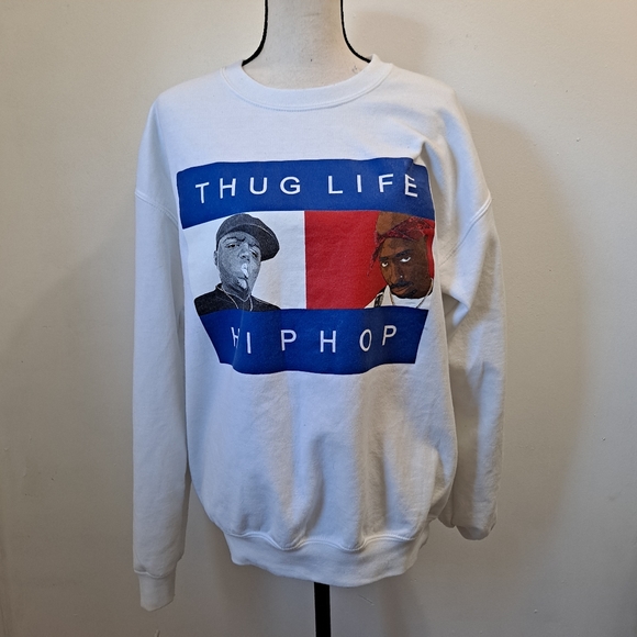Gildan | Sweaters | Gildan Thug Life Hip Hop Tommy Hilfiger Logo 2pac ...